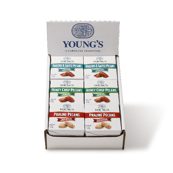 Assorted Pecans - Twelve 2oz. Boxes – Young's Premium Foods